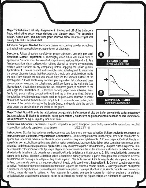 Magic Shower Splash Guard Kit, White 2 Pack – Near New Express